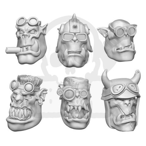 Battle-Models > 3D printed set - DakkaDakka - Ork Rider Heads główki ...